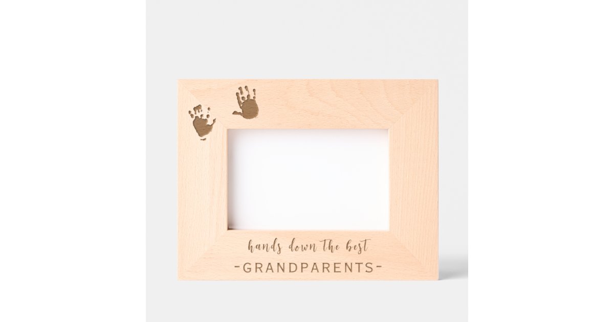 Custom Handprints Best Grandparents Engraved Frames | Zazzle