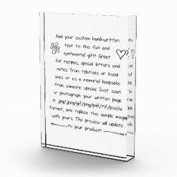 Custom Handwriting Acrylic Award | Zazzle