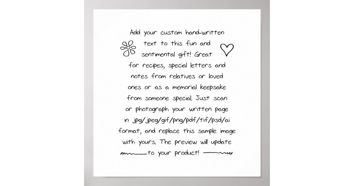 Custom Handwriting Poster | Zazzle