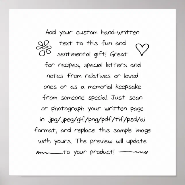 Custom Handwriting Poster | Zazzle