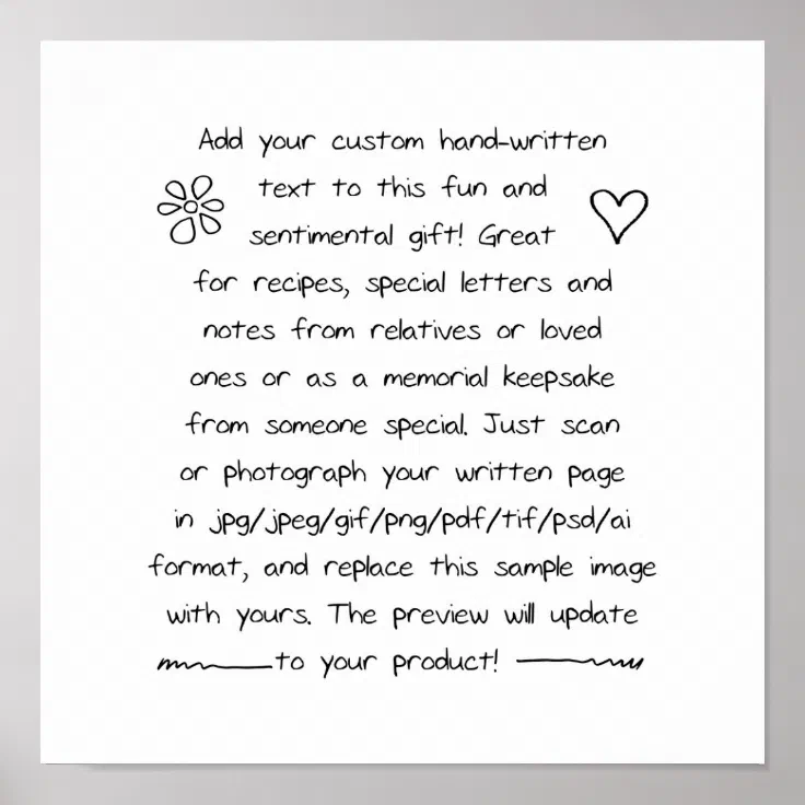 Custom Handwriting Poster | Zazzle