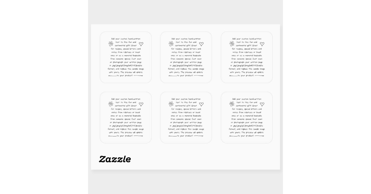 Custom Handwriting Square Sticker | Zazzle