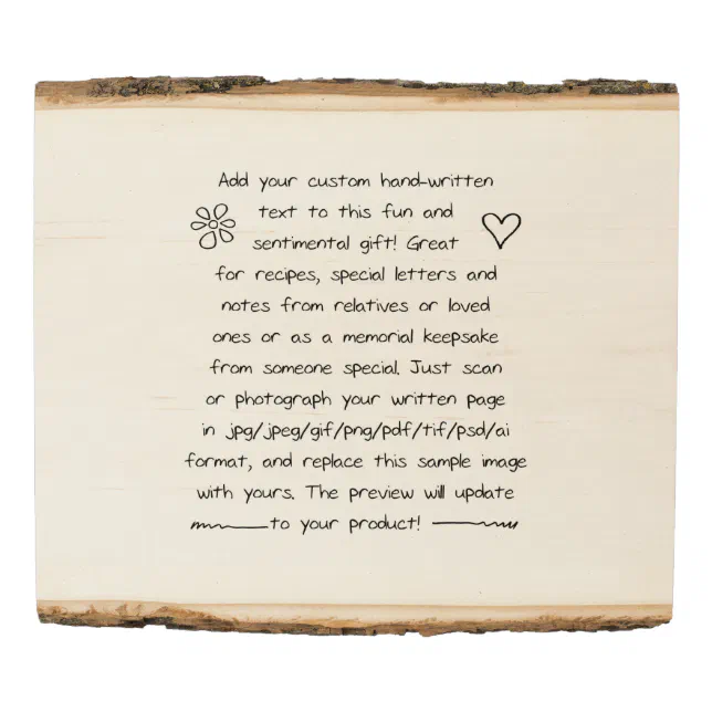 Custom Handwriting Wood Panel | Zazzle