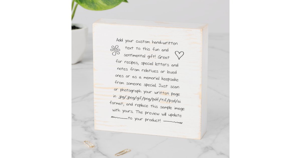 Custom Handwriting Wooden Box Sign | Zazzle