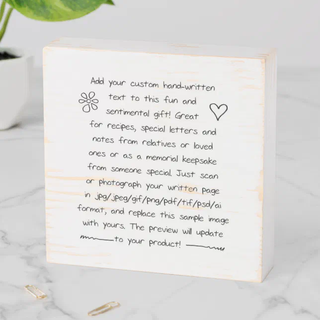 Custom Handwriting Wooden Box Sign | Zazzle