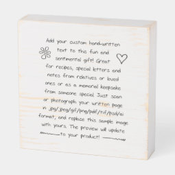 Custom Handwriting Wooden Box Sign | Zazzle