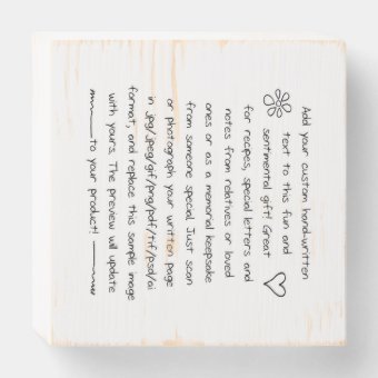 Custom Handwriting Wooden Box Sign | Zazzle