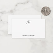 Custom Handwritten Monogram Simple Personalized Note Card | Zazzle