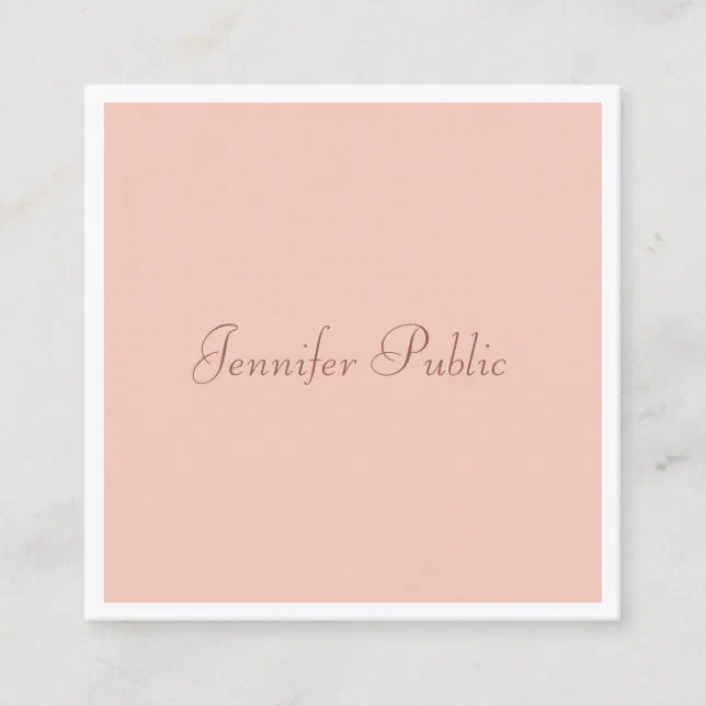Custom Handwritten Script Modern Elegant Simple Square Business Card ... Custom Handwritten Script Modern Elegant Simple Square Business Card ...