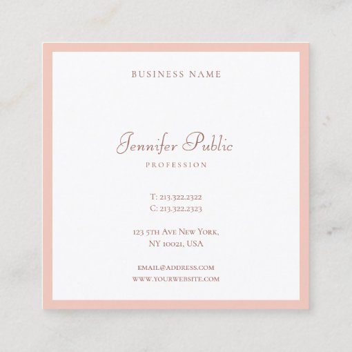 Custom Handwritten Script Modern Elegant Simple Square Business Card ... Custom Handwritten Script Modern Elegant Simple Square Business Card ...