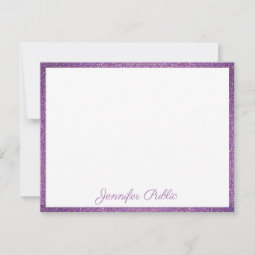 Custom Handwritten Template Script Purple Glitter | Zazzle