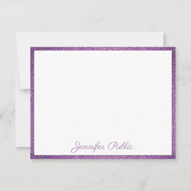 Custom Handwritten Template Script Purple Glitter | Zazzle