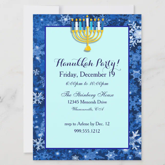 Custom Hanukkah Party Invitations | Zazzle