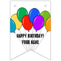 Custom Happy Birthday balloon party bunting banner | Zazzle