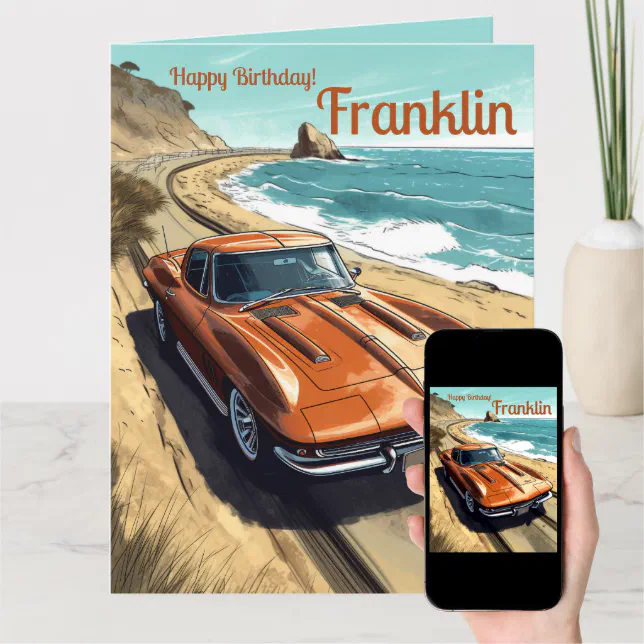 Custom Happy Birthday Classic Car Birthday Card | Zazzle
