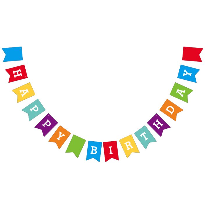 Custom Happy Birthday Party Bunting Banner Flags | Zazzle.com