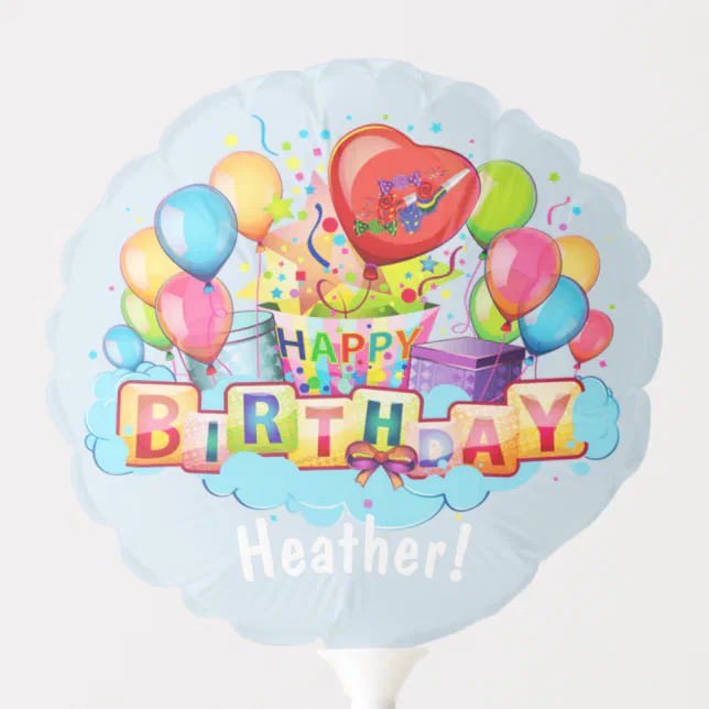 Custom Happy Birthday Personalized Blue Balloon | Zazzle