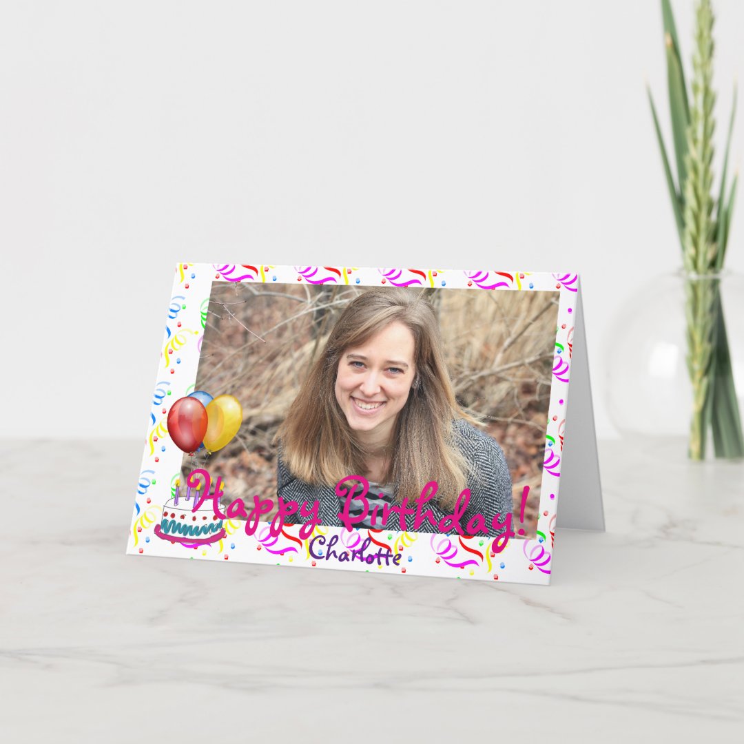 Custom Happy Birthday Photo Card | Zazzle