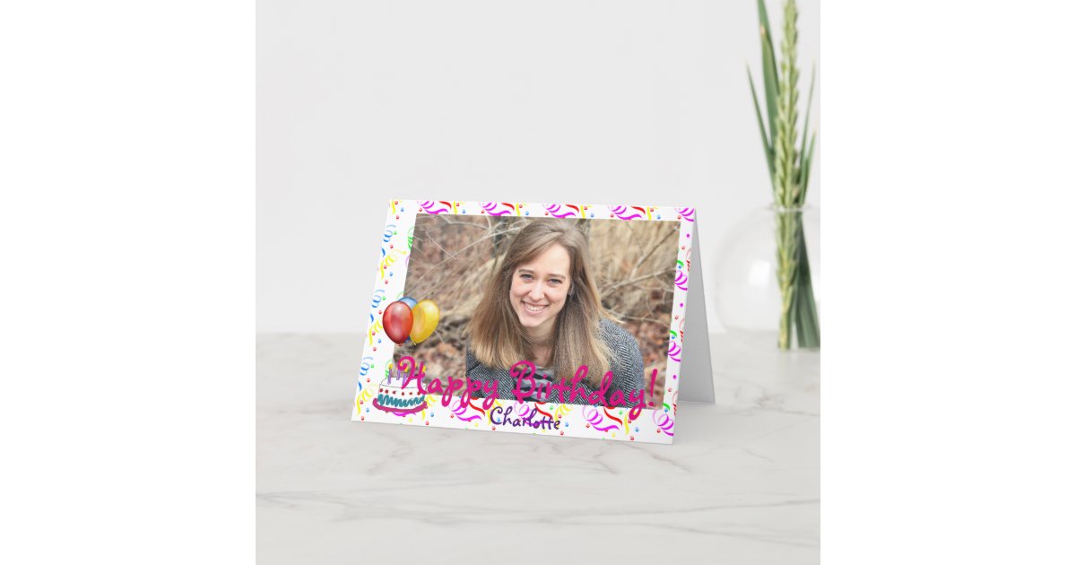 Custom Happy Birthday Photo Card | Zazzle