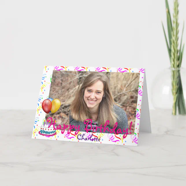 Custom Happy Birthday Photo Card | Zazzle