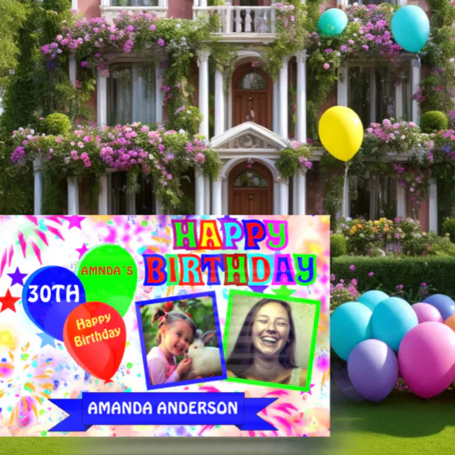 Custom happy birthday photo sign | Zazzle