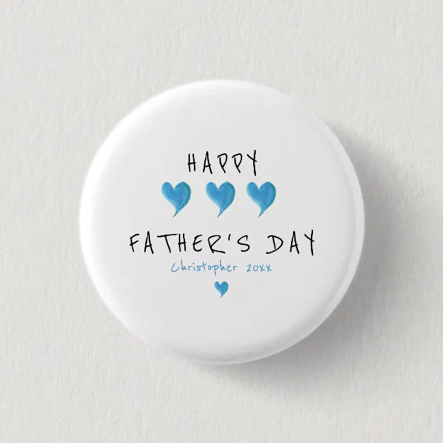 Custom Happy Father's Day Cute Boy Button | Zazzle