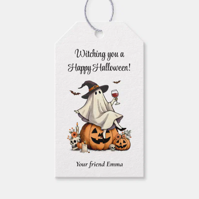 Custom Happy Halloween Witch Favor Gift Tags | Zazzle