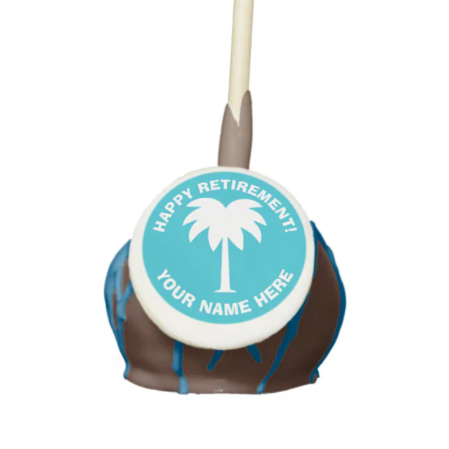 Custom Happy Retirement party exotic palm tree Cake Pops | Zazzle