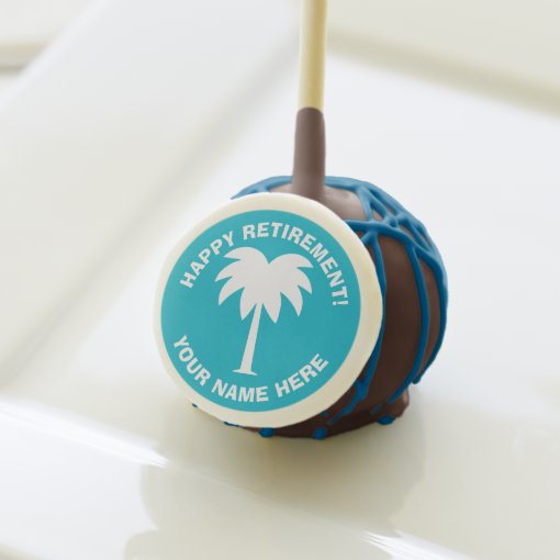 Custom Happy Retirement party exotic palm tree Cake Pops | Zazzle