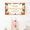 Custom Happy Thanksgiving Autumn Leaves Holiday Banner | Zazzle