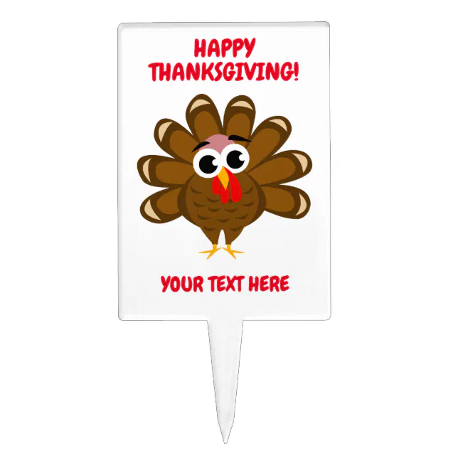 Custom Happy Thanksgiving turkey cake topper | Zazzle