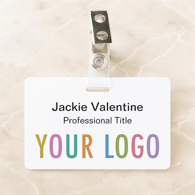 Custom Hard Plastic Name Badge Clip Lanyard Reel | Zazzle