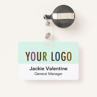 Custom Hard Plastic Name Badge Retractable Clip | Zazzle