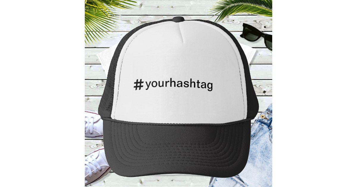Custom Hashtag Personalized Baseball Trucker Hat | Zazzle