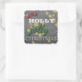 Custom Have A Holly Jolly Christmas On Blackboard Square Sticker | Zazzle