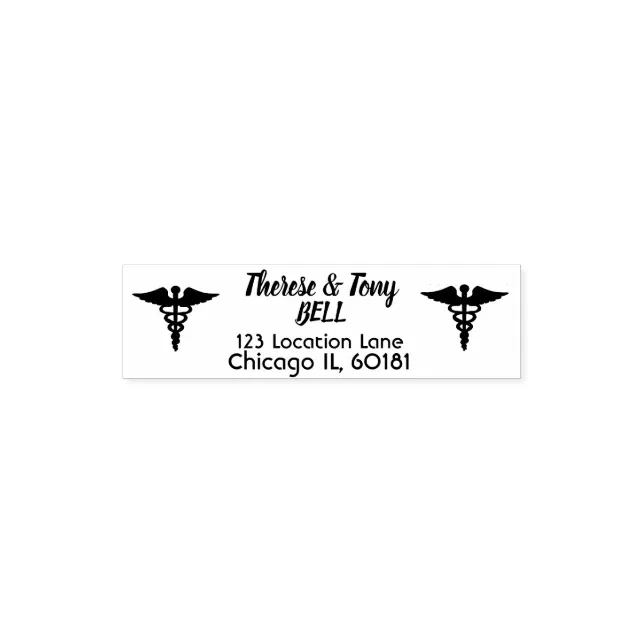 Custom Healthcare Address Rubber Stamp Self Ink | Zazzle