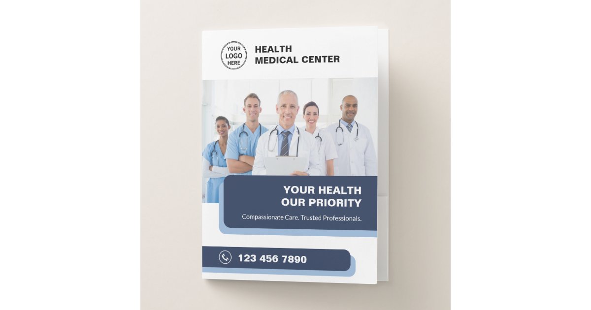 Custom Healthcare Professional Logo Pocket Folder | Zazzle