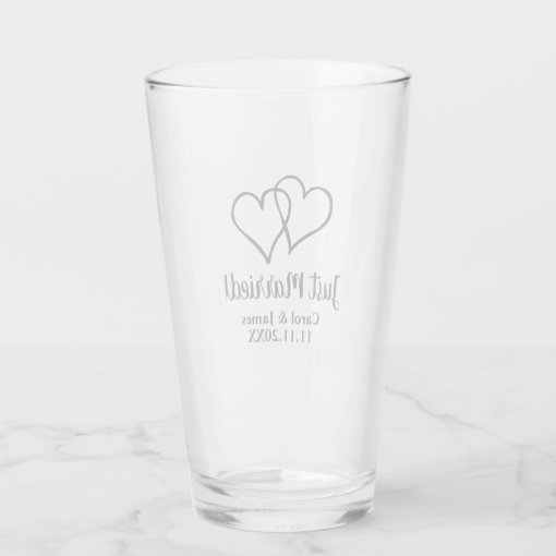 Custom heart drinking glasses for wedding party | Zazzle
