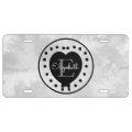 Custom Heart Initial Letter Monogram Black Gray License Plate | Zazzle