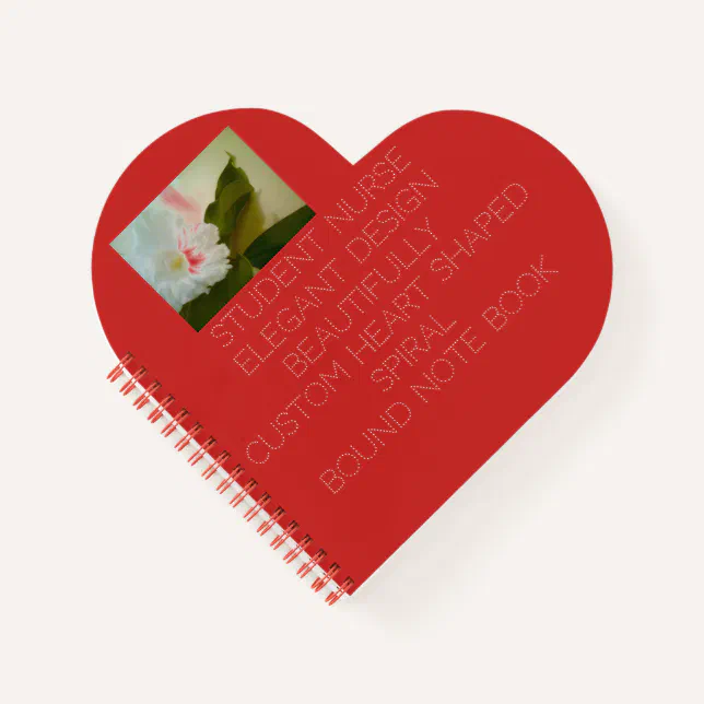 custom heart shaped spiral bound notebook | Zazzle