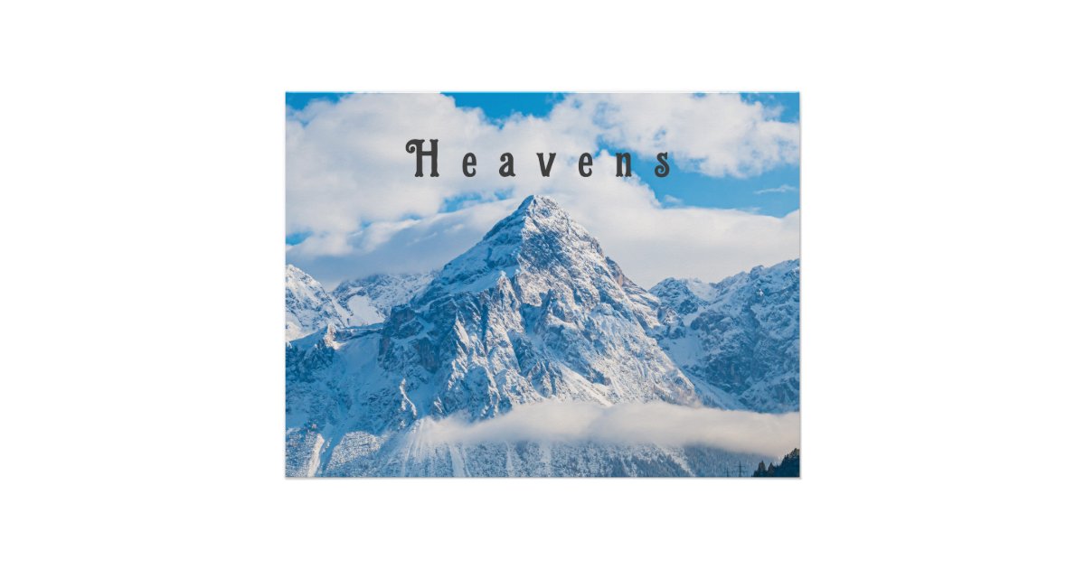 Custom Heavens Sky Blue Image text Glossy Poster | Zazzle