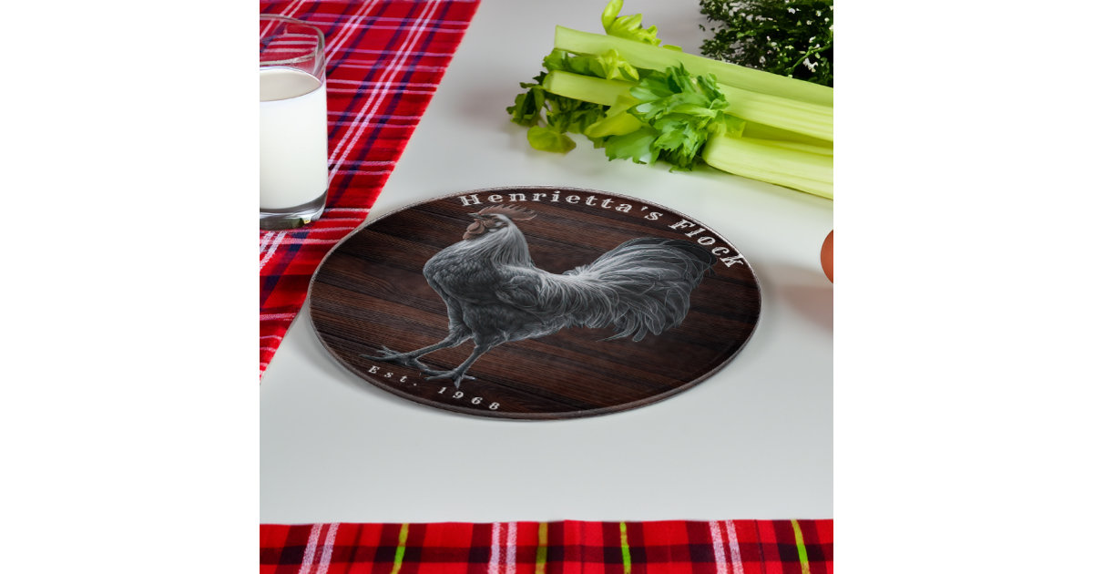 Custom Heirloom Rooster Farmhouse Cutting Board | Zazzle