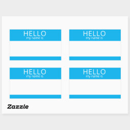 Custom HELLO My Name Is Sticker Badge Blank | Zazzle