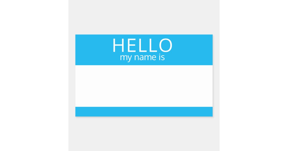 Custom HELLO My Name Is Sticker Badge Blank | Zazzle