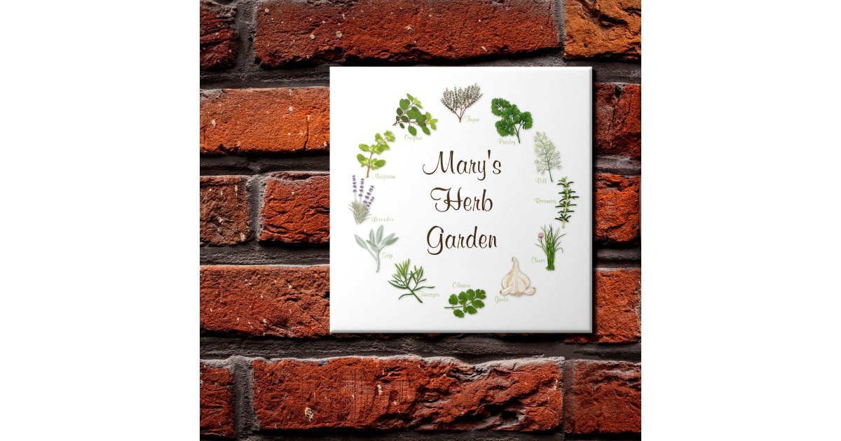 Custom Herb Garden Tile | Zazzle