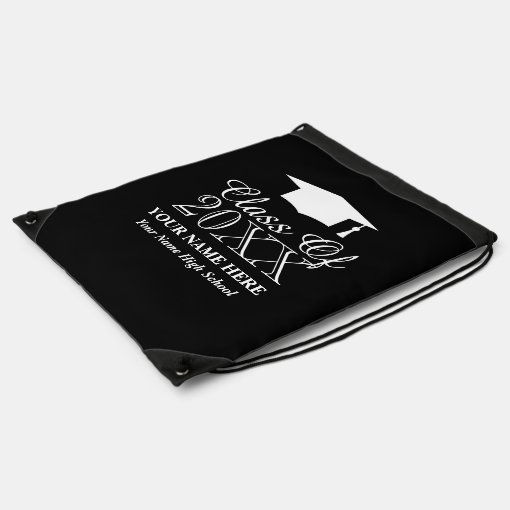 Custom high school graduation gift drawstring bag | Zazzle
