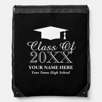 Custom high school graduation gift drawstring bag | Zazzle