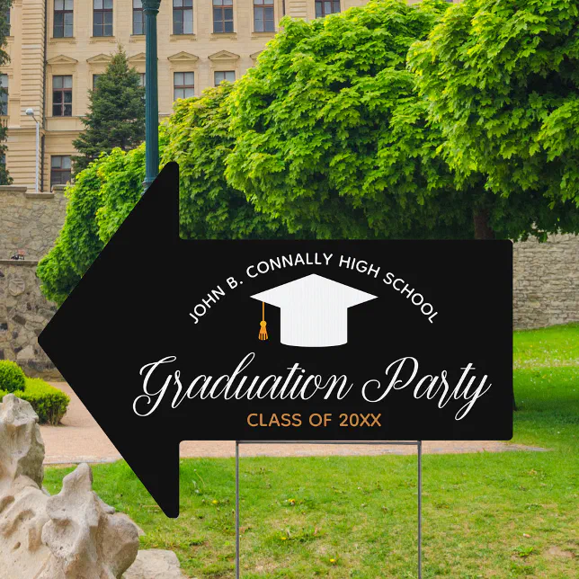Custom High School Graduation Party Arrow Yard Sign | Zazzle