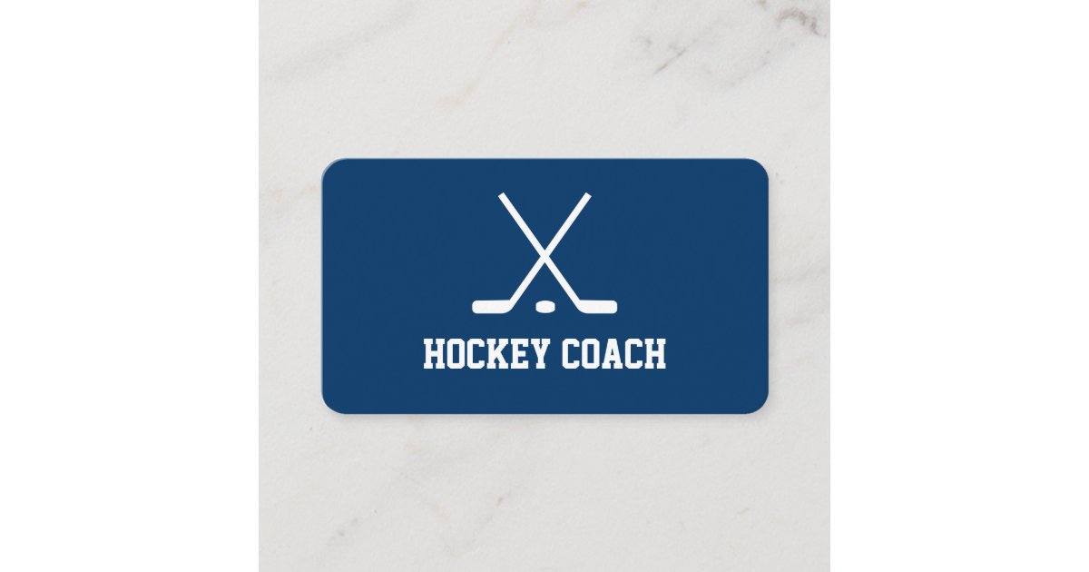 Custom hockey coach business card template design | Zazzle