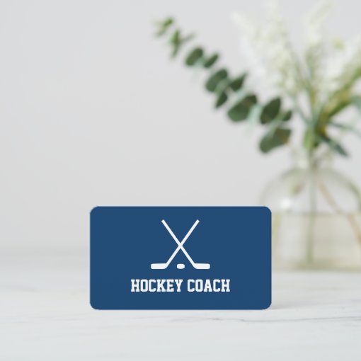 Custom hockey coach business card template design | Zazzle